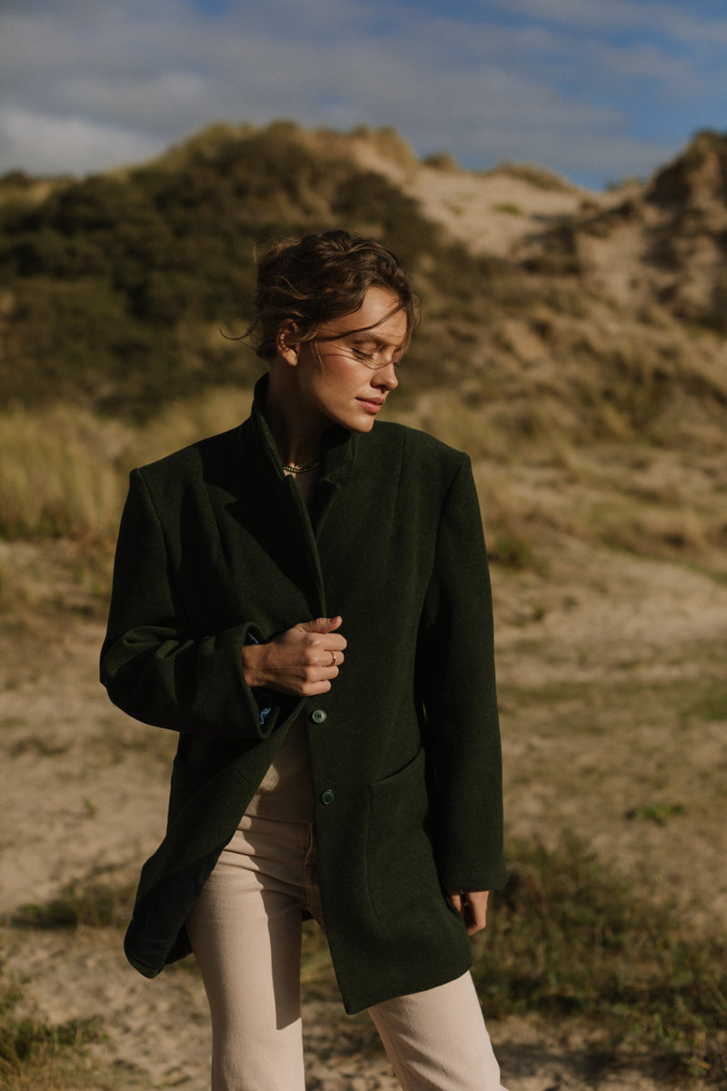 Green Wool Blazer - MAXIME – LaSeine&Moi